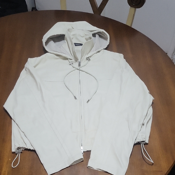 Theory | Jackets & Coats | Theory Offwhite Leather Jacket | Poshmark